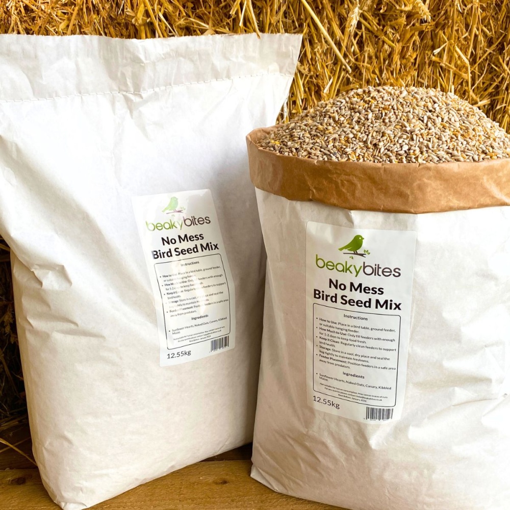 BeakyBites No Mess Bird Seed Mix 25kg - Bulk Bag - No Grow Bird Food