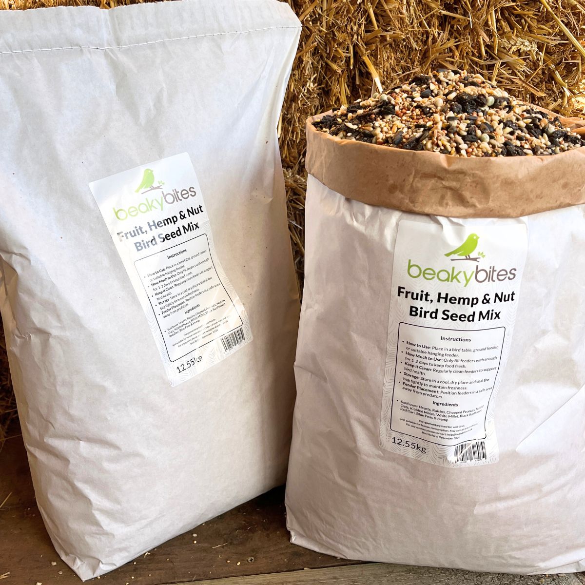 BeakyBites Fruit Hemp & Nut Bird Seed Mix 25kg - Bulk Bag - Bird Feed