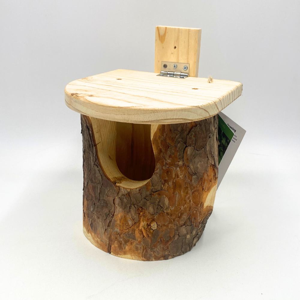 BeakyBites Natural Log Robin Bird Box
