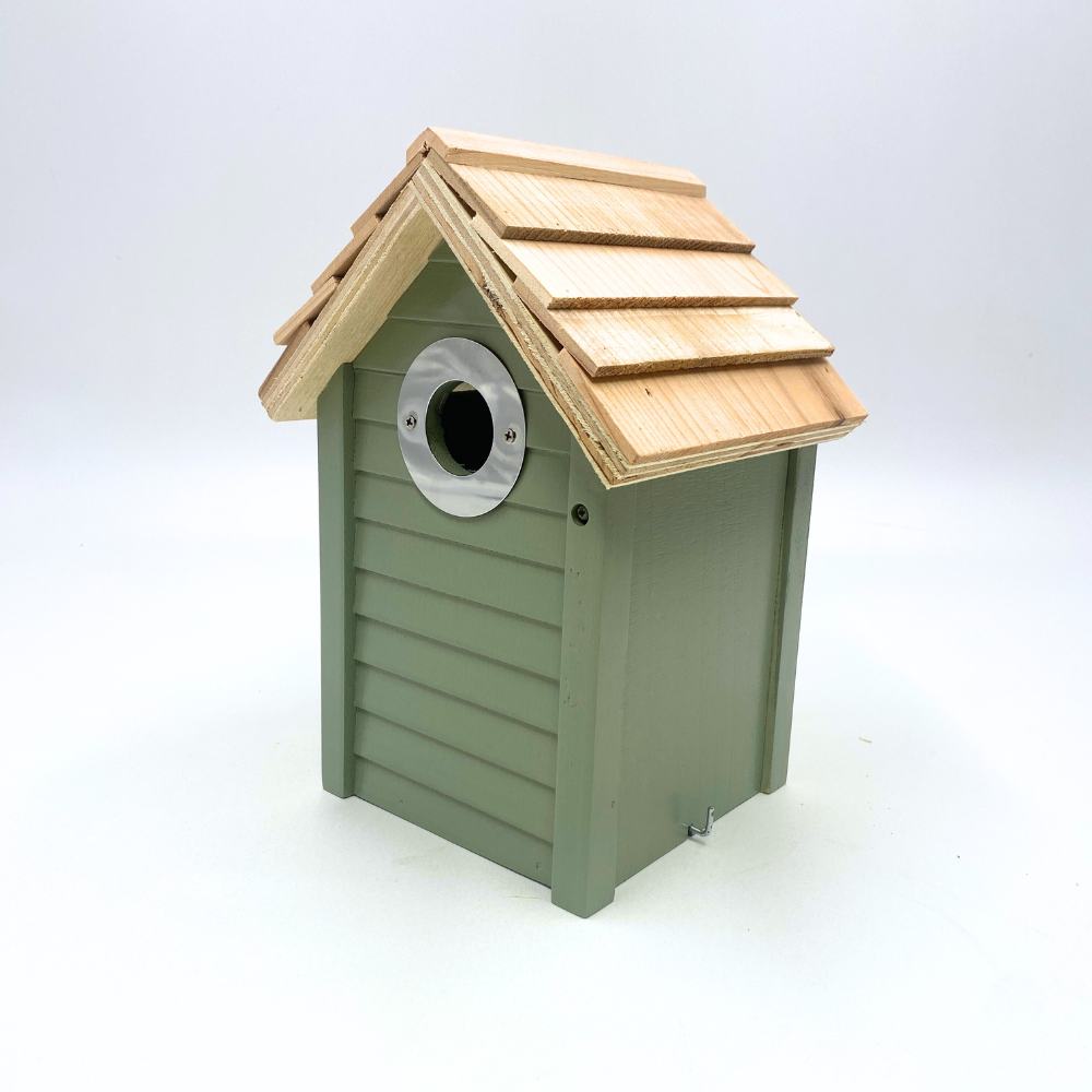 New England Bird Box outdoor wooden nest box for garden birds