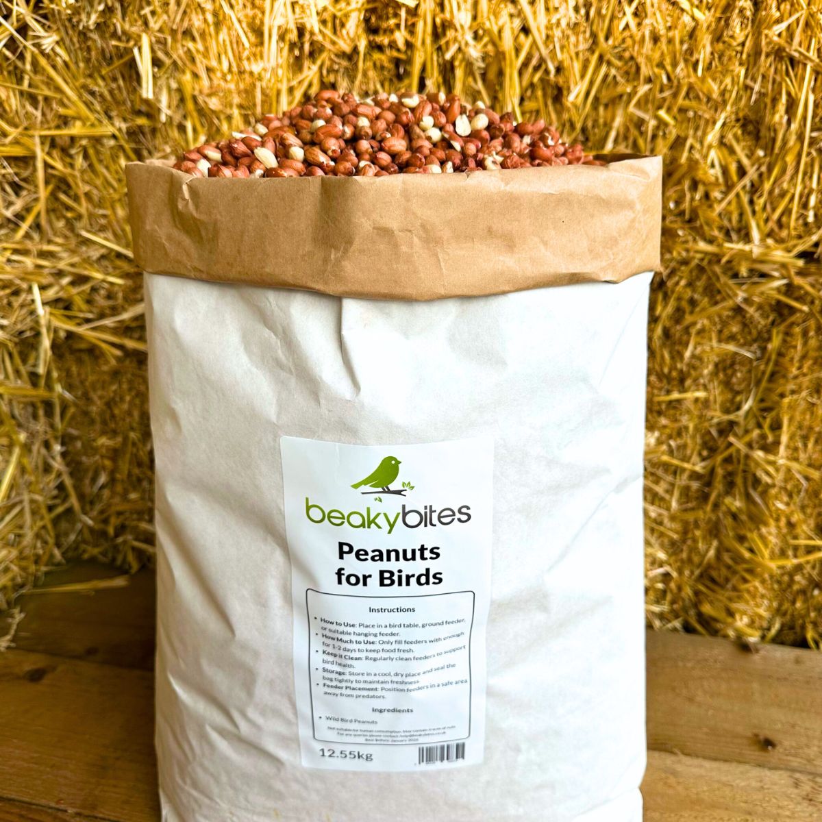 BeakyBites Peanuts for Birds 12.5kg - Large Bag Bird Nuts - Free P&P